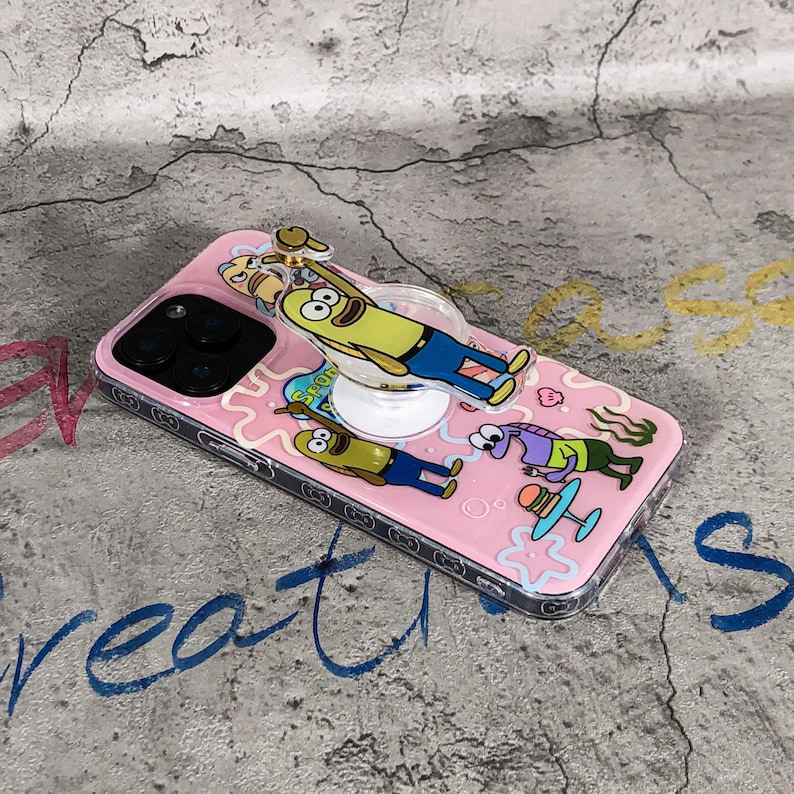 Funny Cartoon Fish Meme Phone Case Rotating Finger Grip Shockproof ...