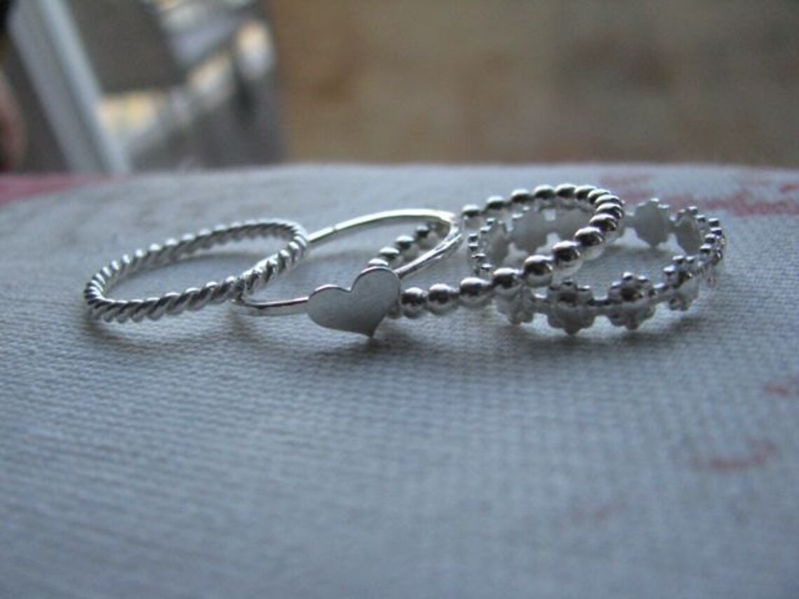 Sterling SIlver Stacking Ring Set | Etsy