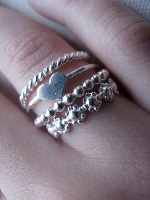 Sterling SIlver Stacking Ring Set | Etsy