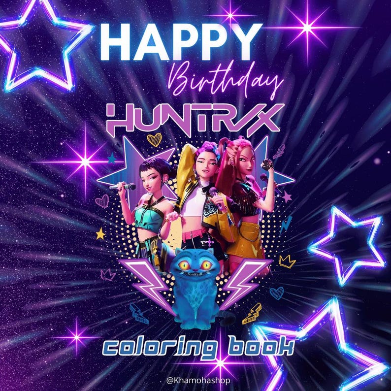 Coloring Book Anime Huntrix 10 Printable Pages (PDF & PNG Digital ...