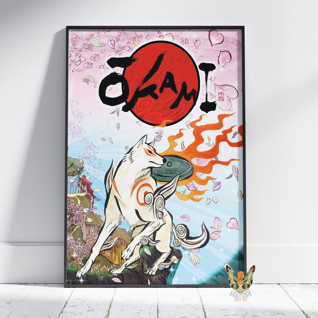 Okami Poster | Amaterasu Wall Art | Unframed Canvas Print | Gift Game ...