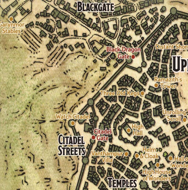 Baldur's Gate Map Poster | Dungeons & Dragons Wall Art | Unframed ...