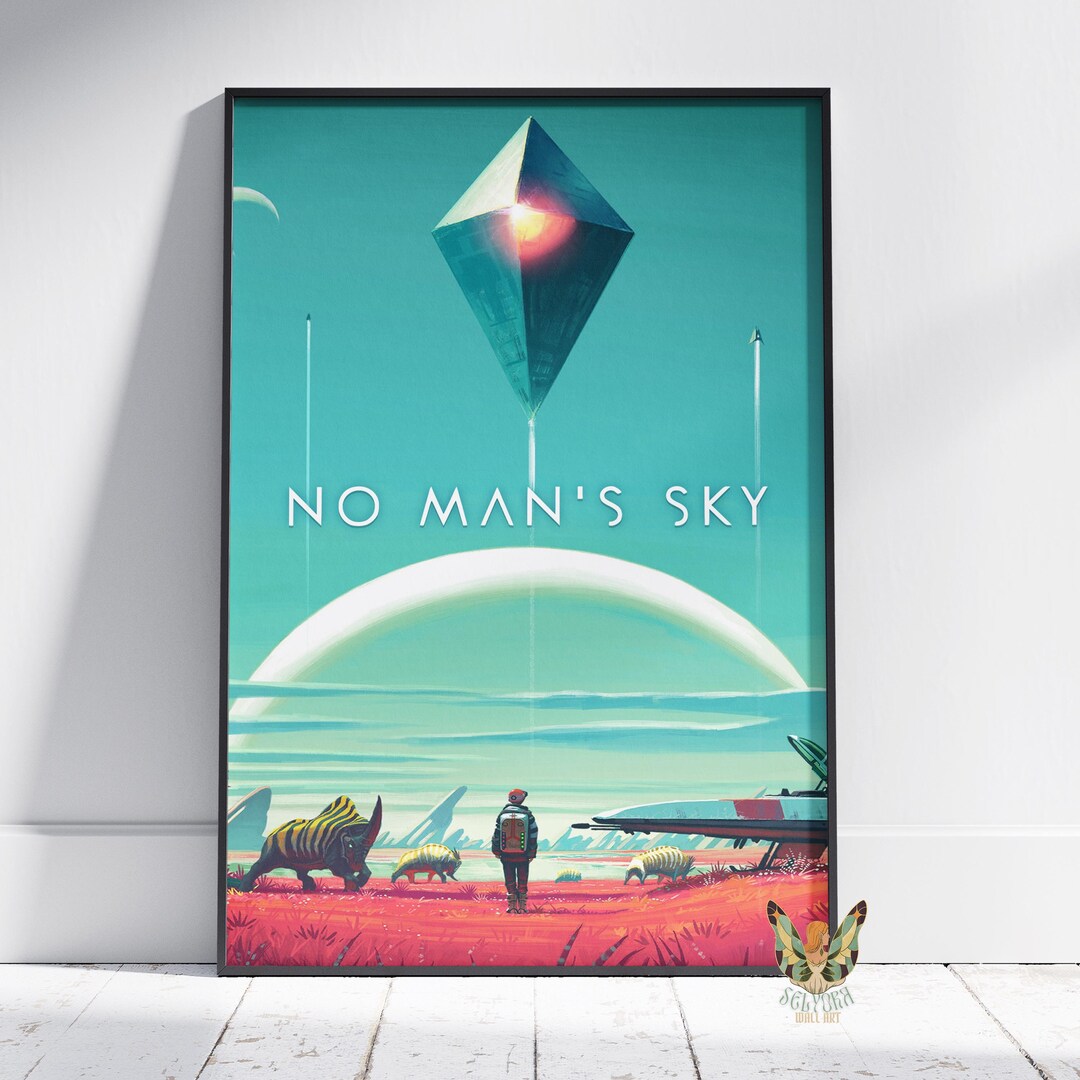No Man's Sky Poster | Survival Game Wall Art | Unframed Canvas Print ...