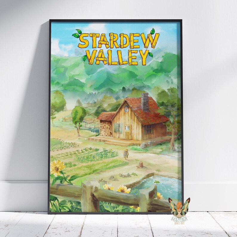 Stardew Valley Poster | Pelican Town Wall Art | Unframed Canvas Print ...