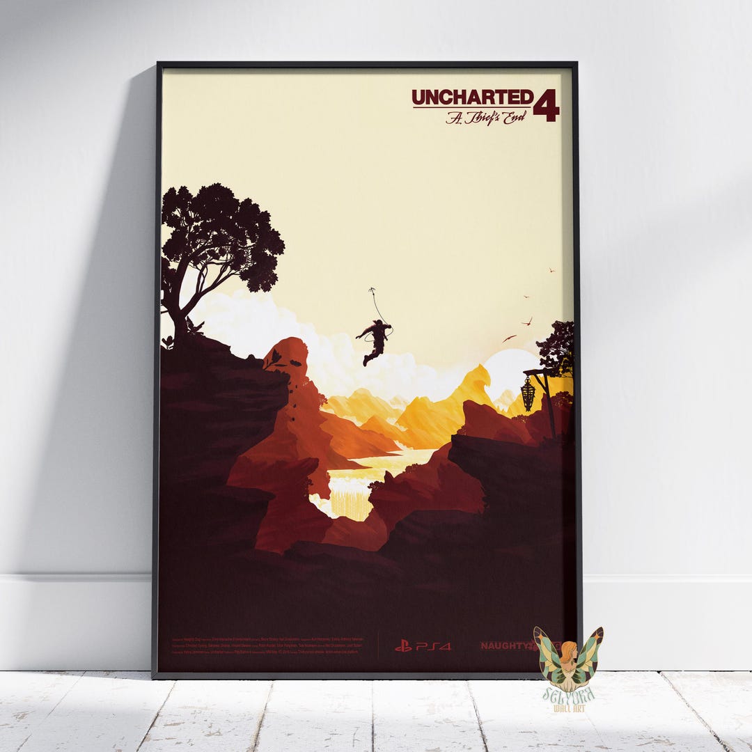 Uncharted Game Poster | Nathan Drake Wall Art | Unframed Canvas Print ...
