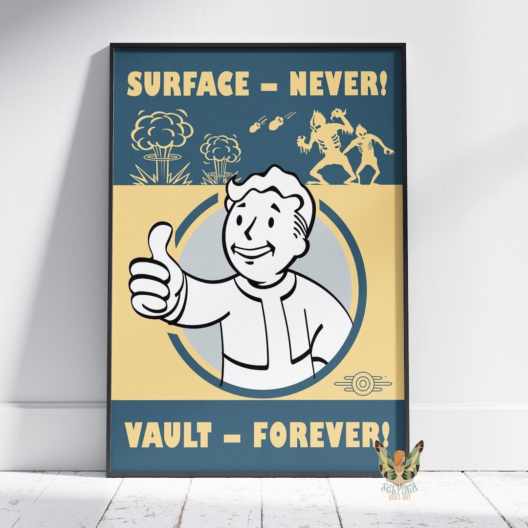 Vault Boy Poster | Fallout New Vegas Wall Art | Unframed Canvas Print ...