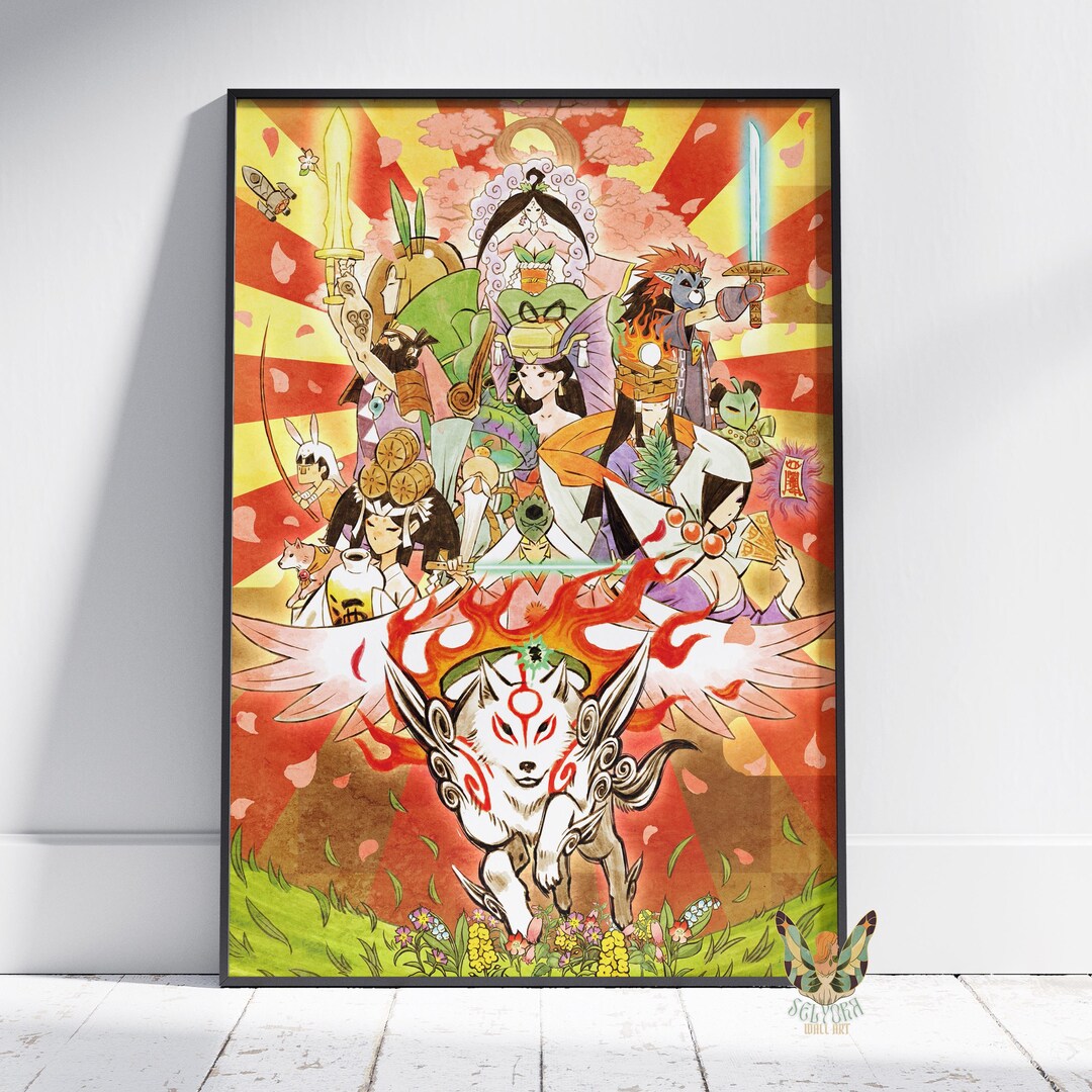 Okami Poster | Amaterasu Wall Art | Unframed Canvas Print | Gift Game ...