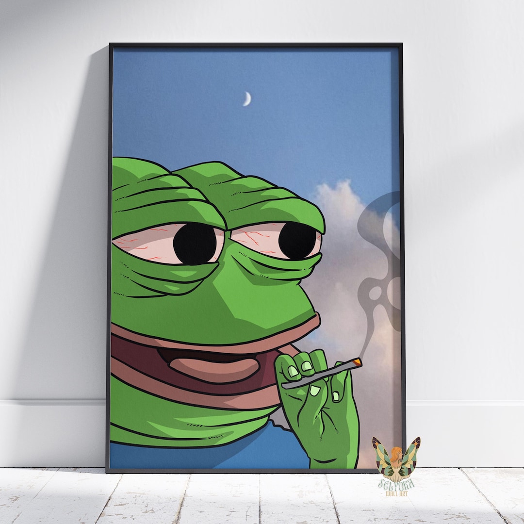 Pepe Meme Poster | Pepe the Frog Meme Wall Art | Unframed Canvas Print ...