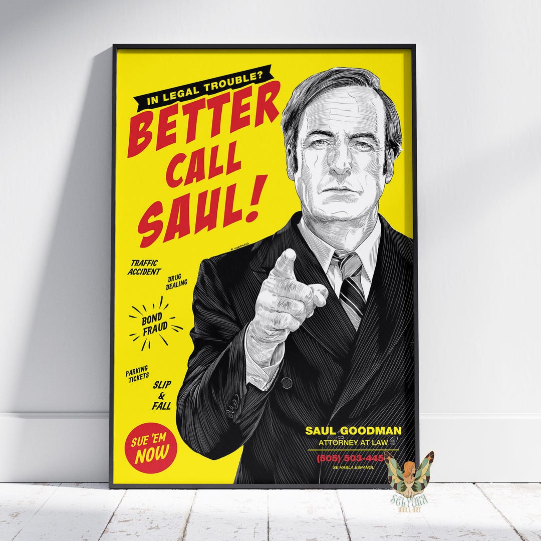 Better Call Saul Poster | Saul Goodman Wall Art | Unframed Canvas Print ...