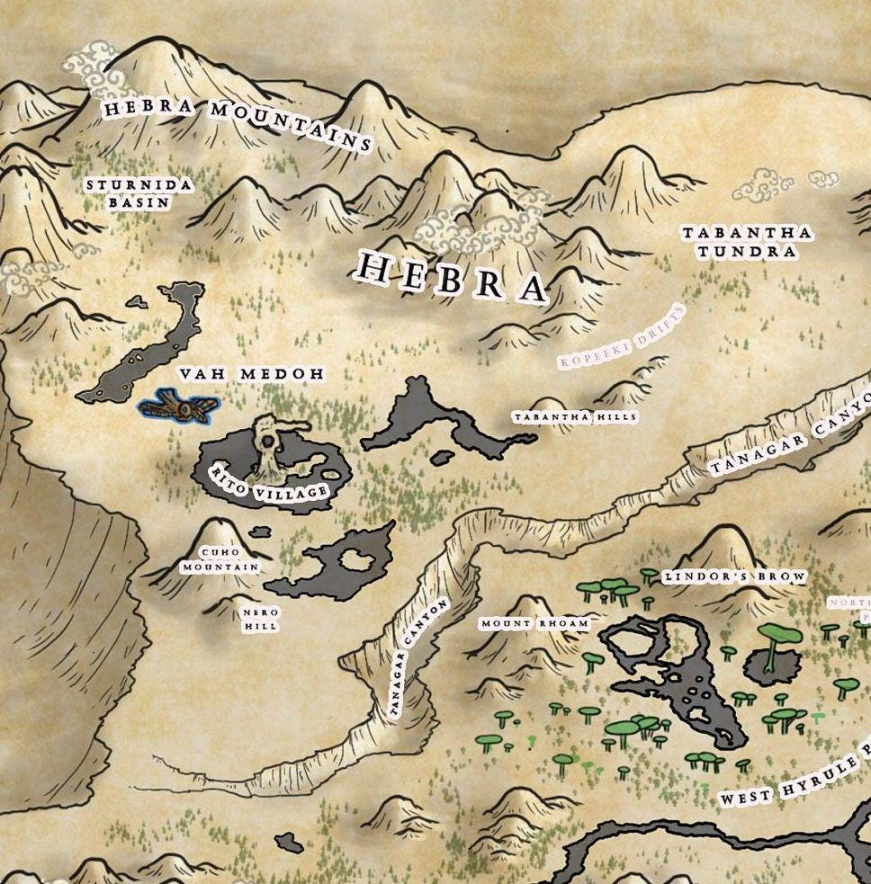 The Legend of Zelda Map Poster | Hyrule Wall Art | Unframed Canvas ...