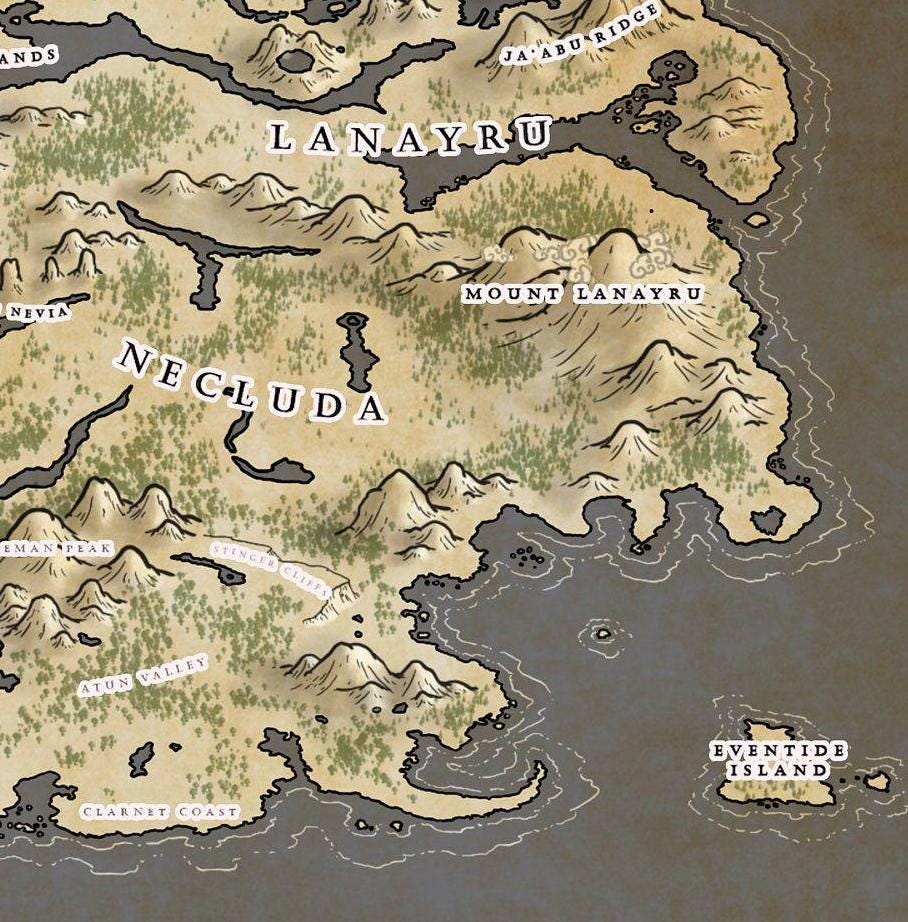 The Legend of Zelda Map Poster | Hyrule Wall Art | Unframed Canvas ...