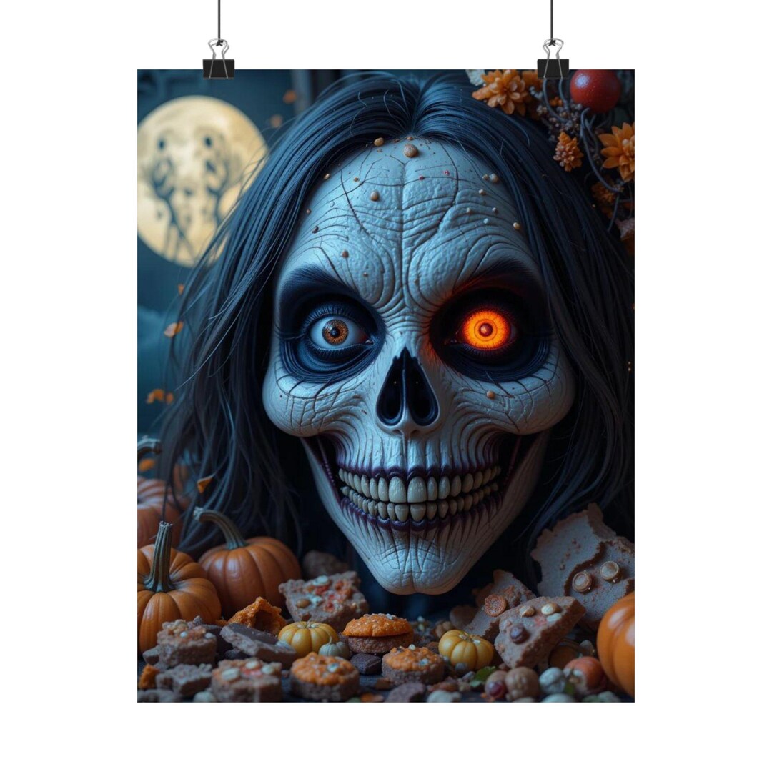 Spooky Halloween Satin Poster:gothic Home Decor, Nightmare Vibes - Etsy