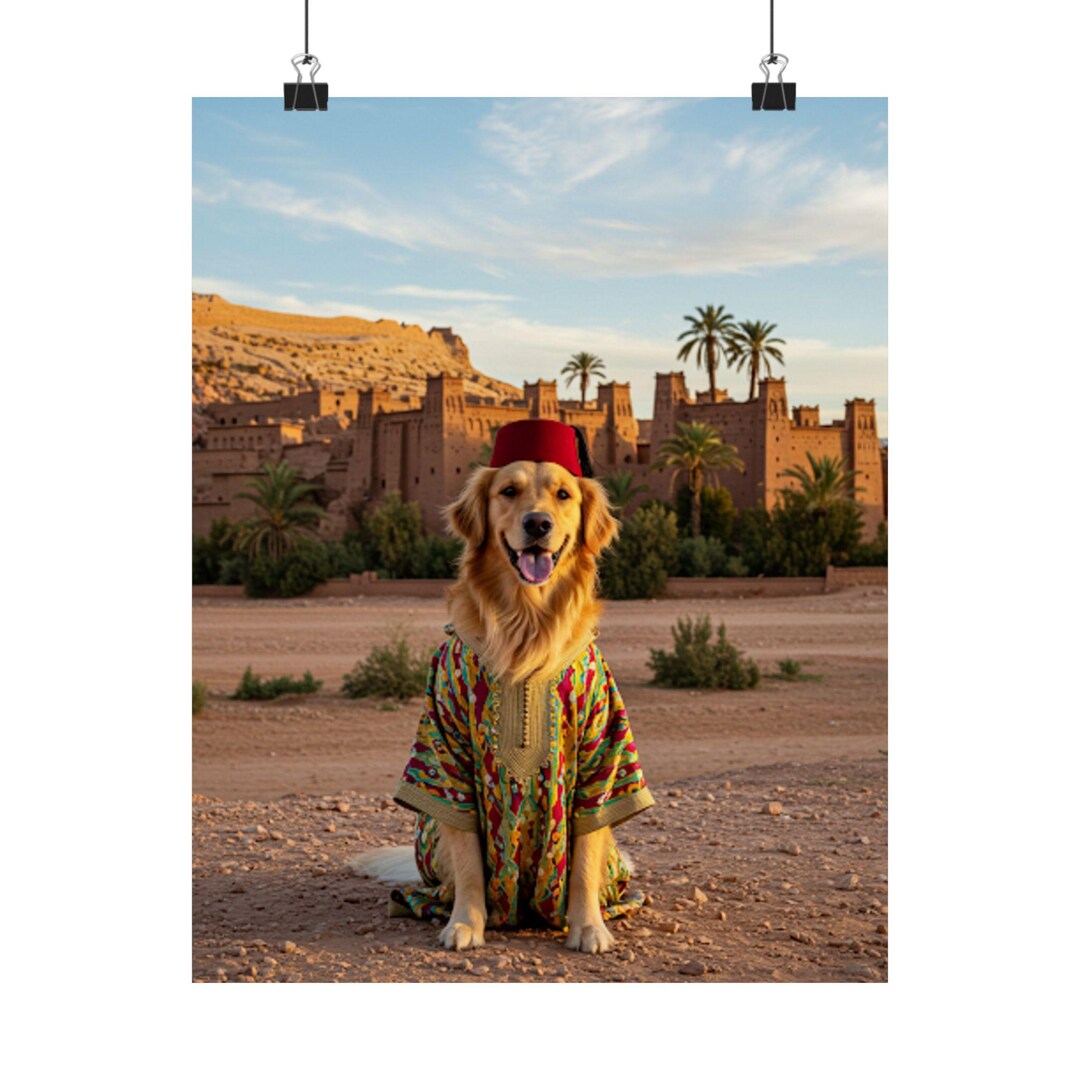 Moroccan-inspired Dog Art Print, Unique Wall Décor, Pet Lover Gift ...