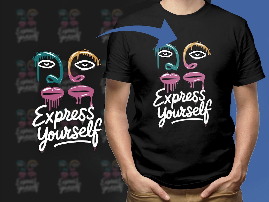 Express Yourself Digital Art Print, Dripping Faces, Inspirational Wall ...
