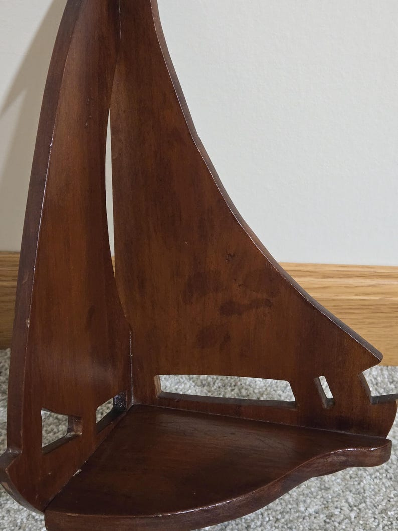 Vintage Handmade Wood Corner Shelf Sailboat. - Etsy