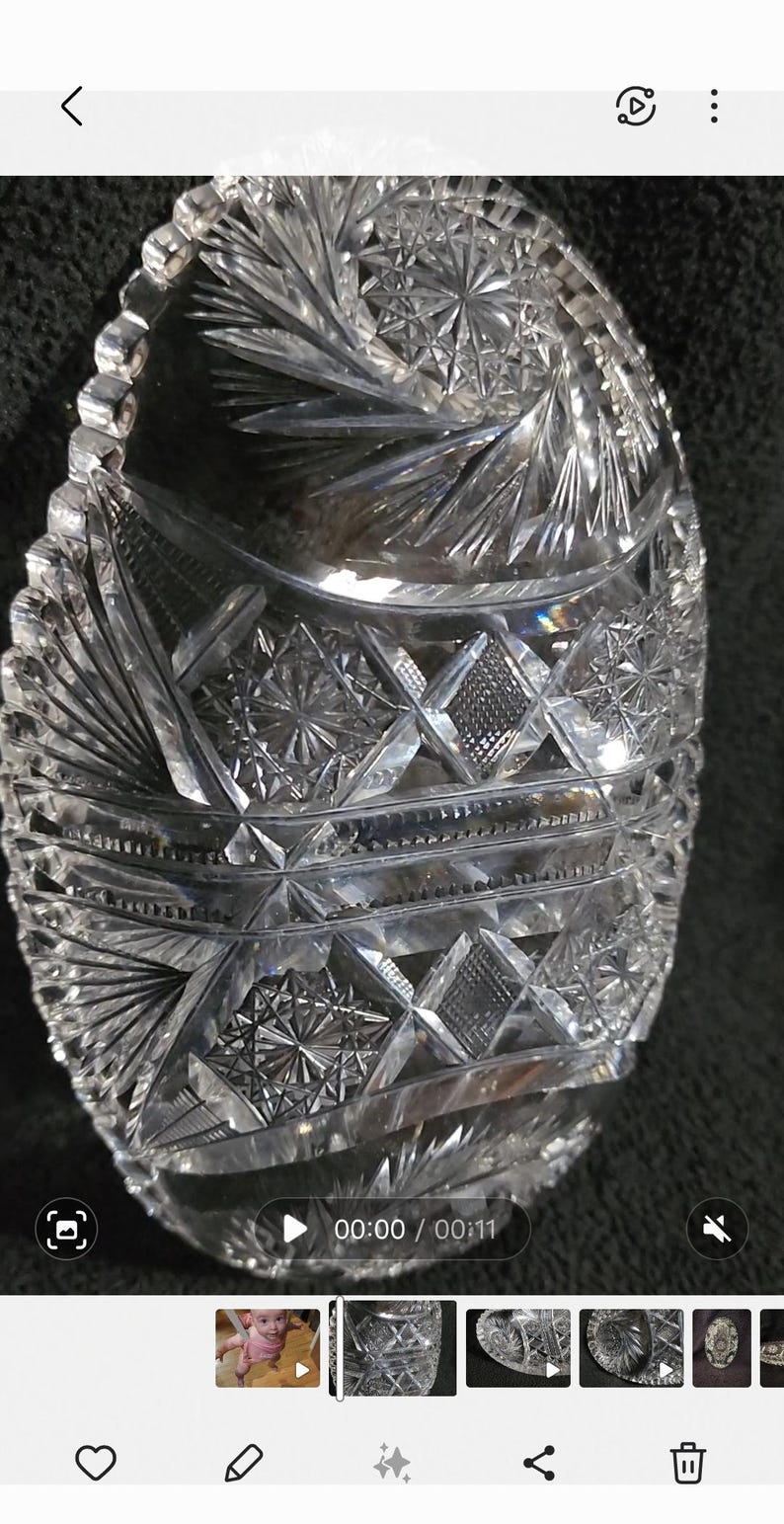 Antique ABP Cut Crystal Candy Dish - Geometric Design, Early 1900s - Etsy