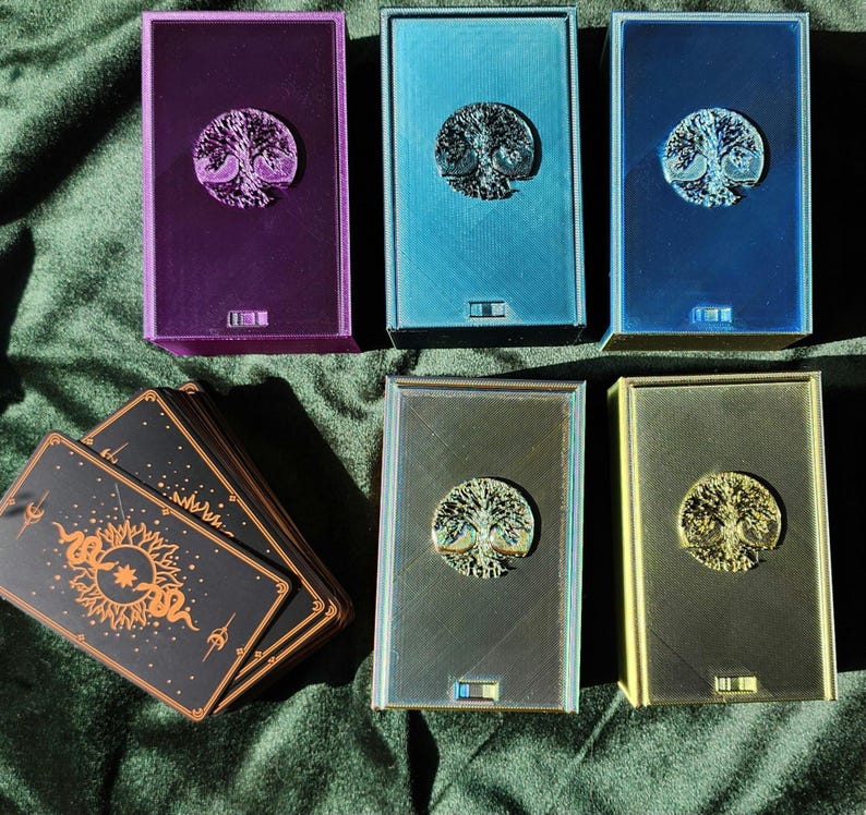 3D Printed Tarot Box: Tree of Life Design, Tri-color PLA - Etsy
