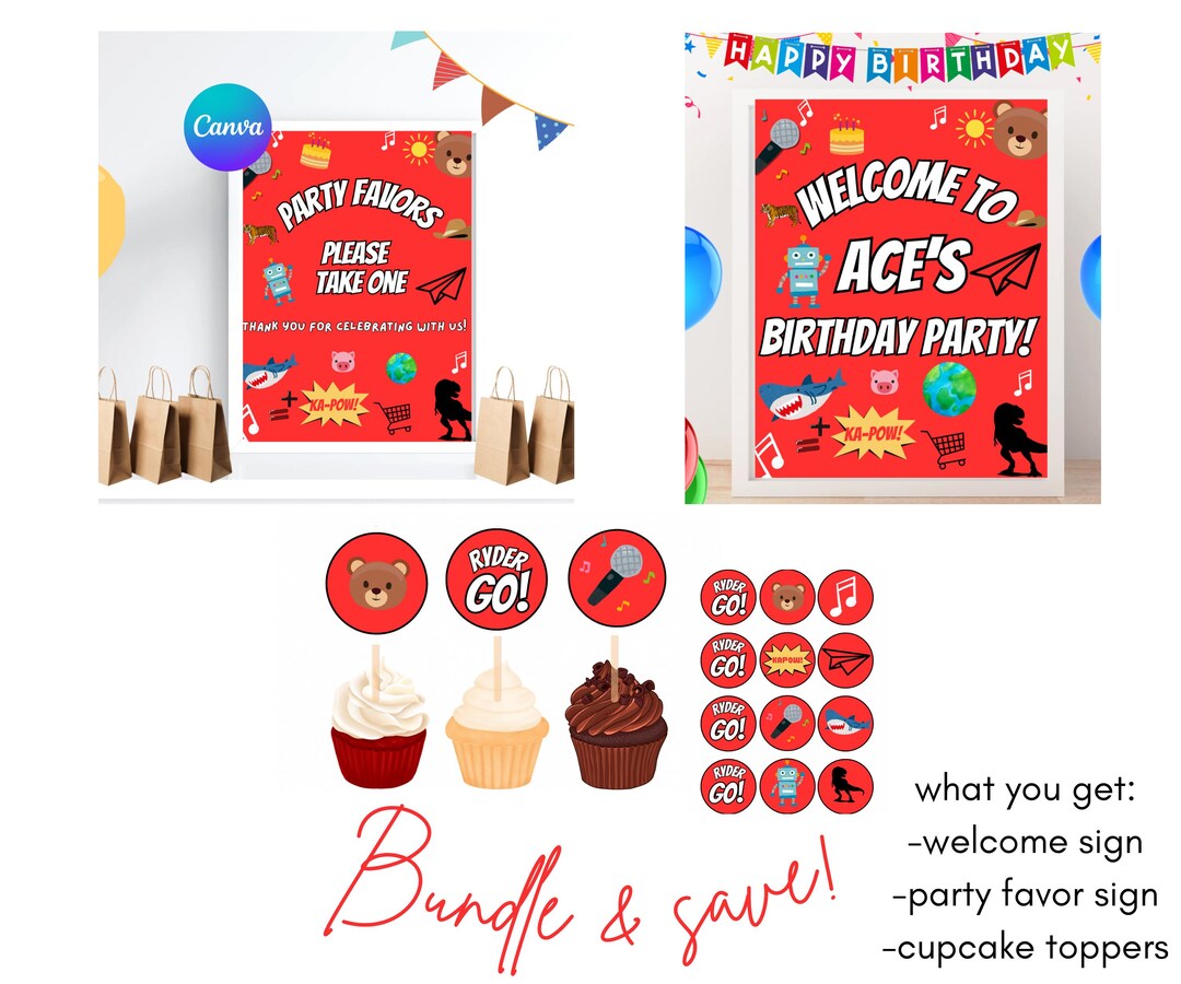 Danny Go Inspired Birthday Party Birthday Cupcake Topper Welcome Sign ...