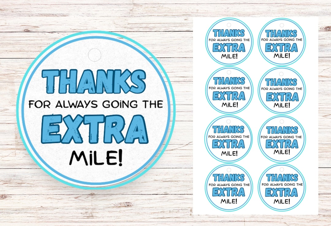 Teacher Appreciation Gift | “thanks for Going the Extra Mile” Printable ...