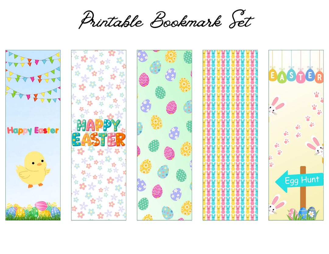 Set of Printable Easter Themed Bookmarks - Etsy