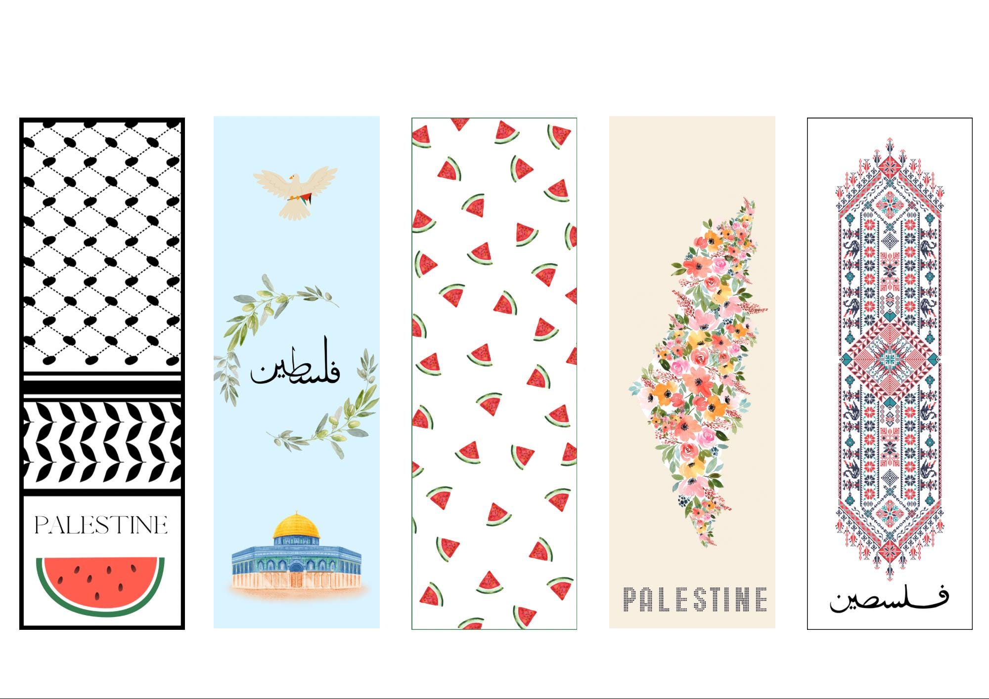 Palestine Themed Printable Digital Bookmarks - Etsy