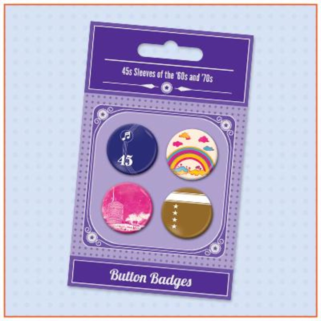 45s SLEEVES of the '60s AND '70s 4 X Button Badge Pack - Etsy