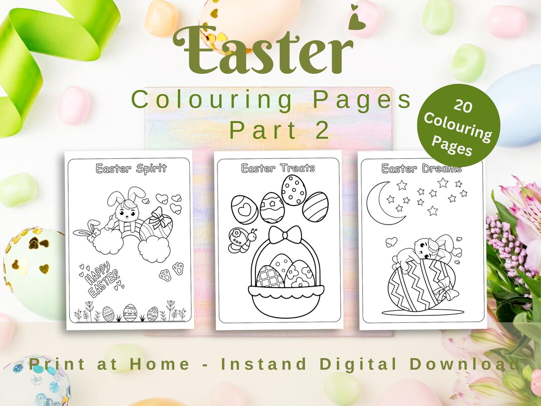 Part 2 Easter Coloring Pages for Kids, Easter Bunny,cute Easter Animals ...