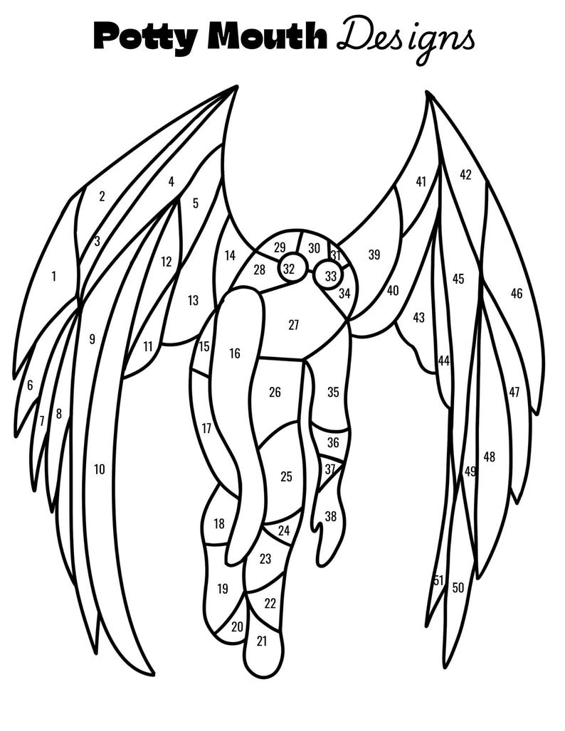 Stained Glass Mothman, Stained Glass Cryptid Pattern, Digital Download ...