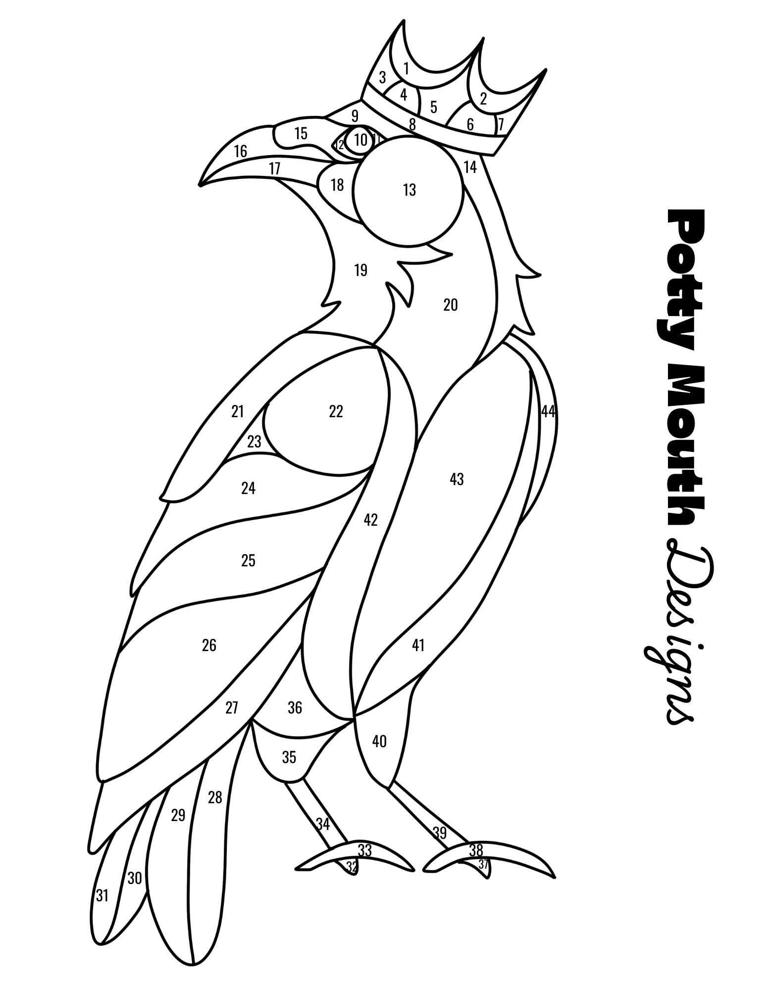 Stained Glass Crow With Crown, Stained Glass Crow Pattern, Digital ...