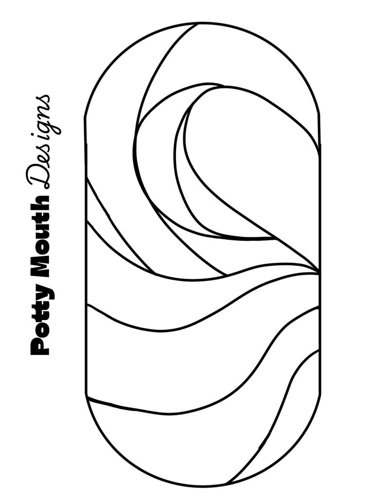 Stained Glass Wave Stained Glass Pattern, Digital Download, PDF ...