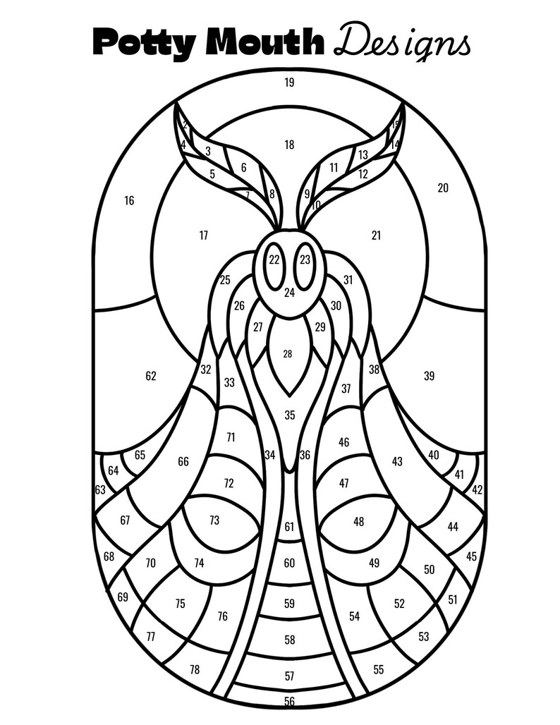Stained Glass Mothman, Stained Glass Cryptid Pattern, Digital Download ...