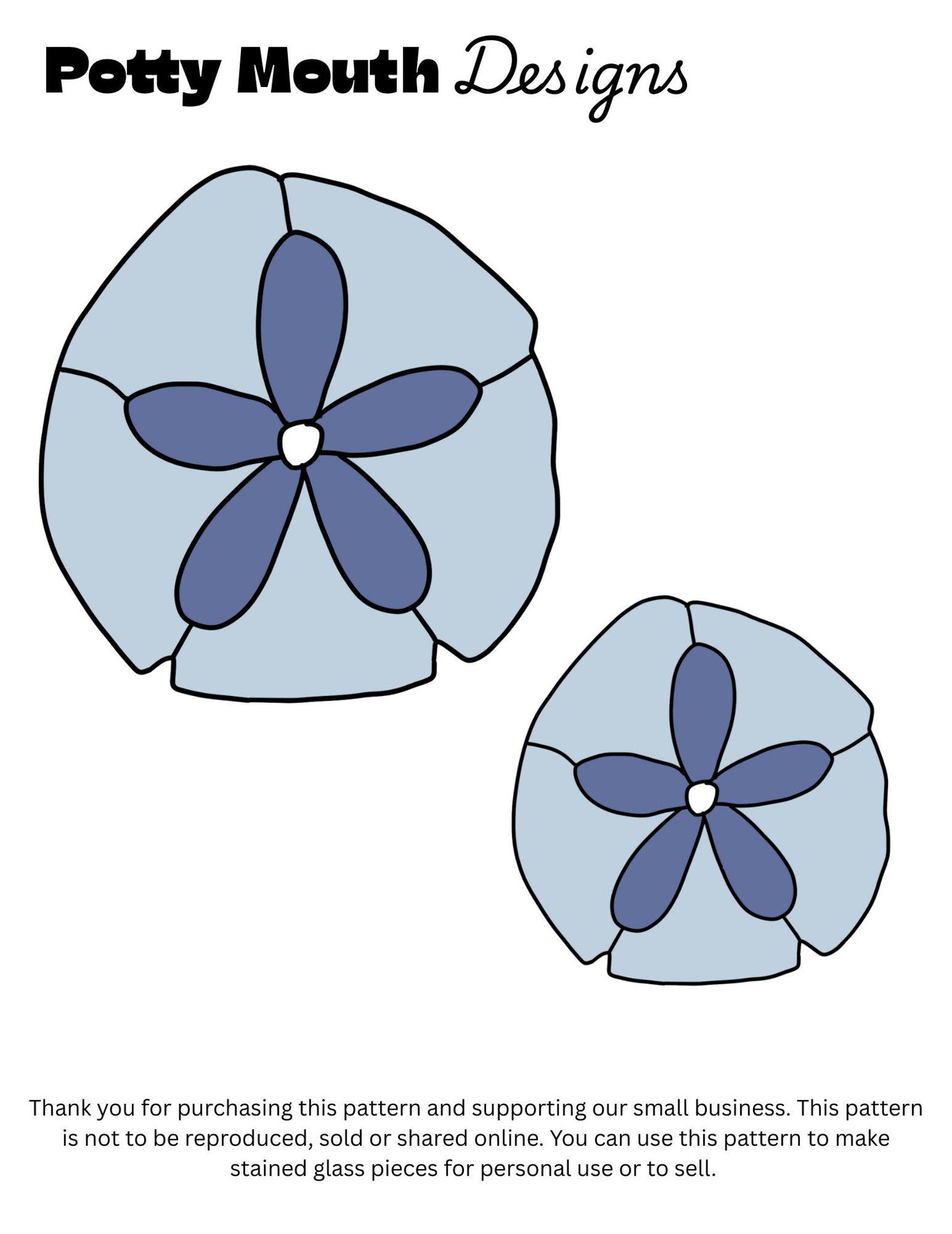 Stained Glass Sand Dollar Paint Brush Stained Glass Pattern, Digital ...