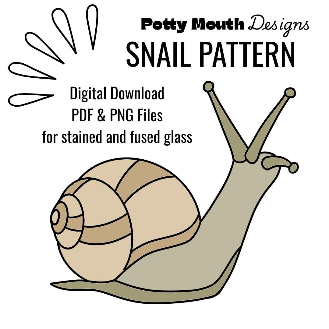 Stained Glass Snail, Stained Glass Snail Pattern, Digital Download, PDF ...
