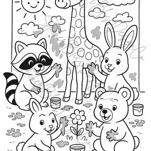 Cartoon Animals Coloring Book - Etsy