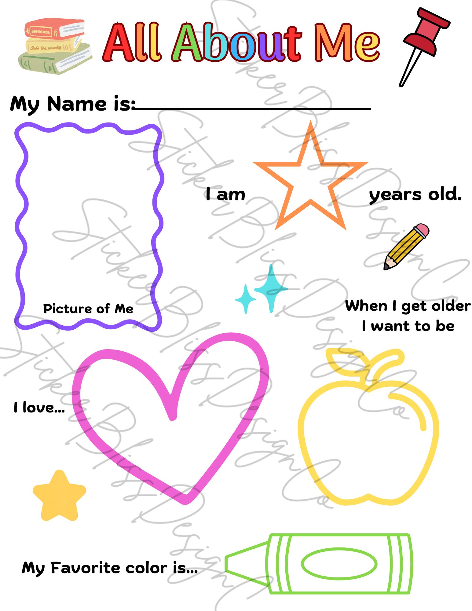 All About Me Paper - Etsy