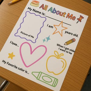 All About Me Paper - Etsy
