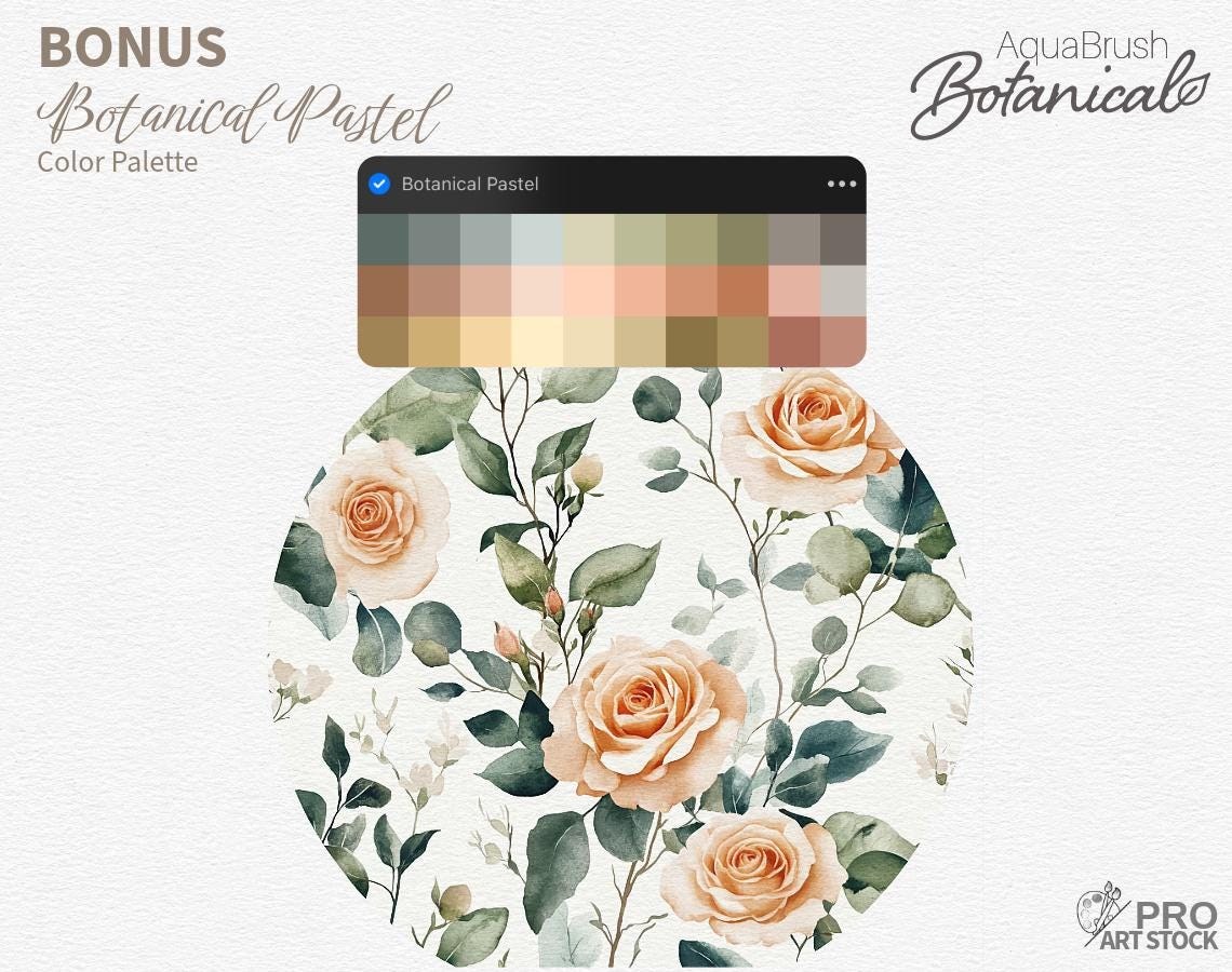 Watercolor Flowers and Floral Brushes for Procreate Done Aquabrush ...