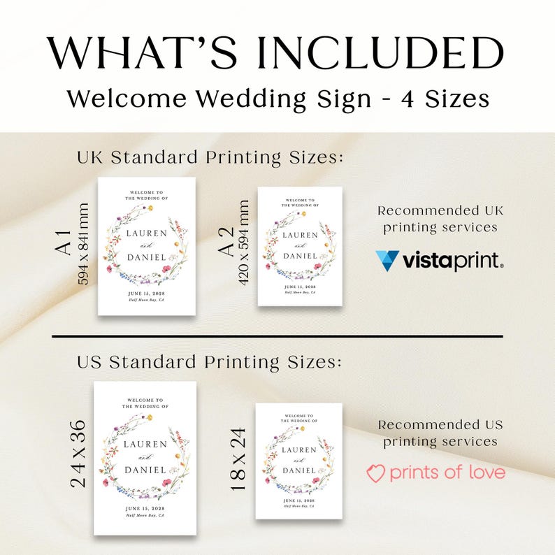 Wildflower Wedding Welcome Sign Template, Boho Floral Printable Welcome ...