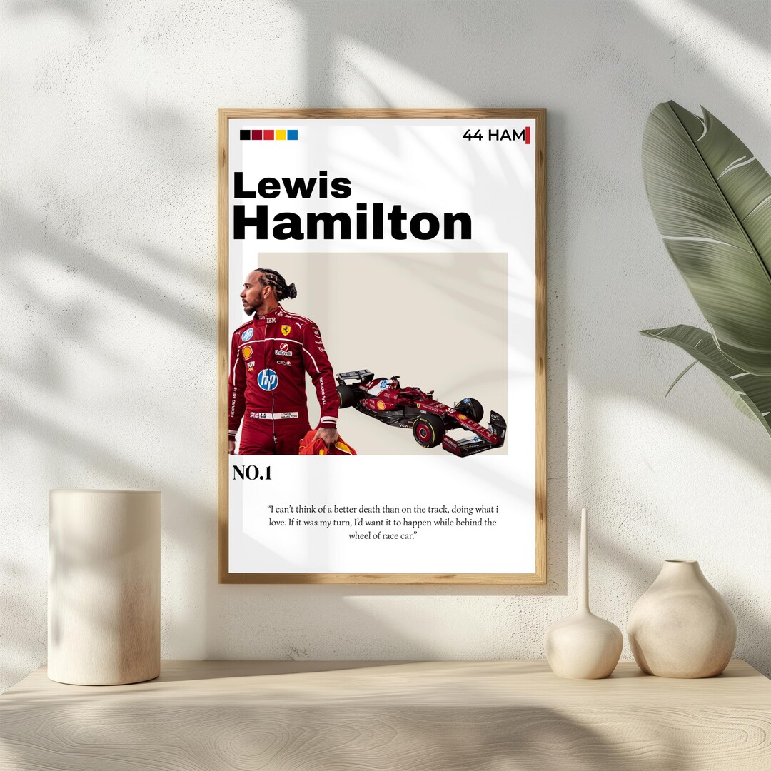 Poster Formula 1, Quadro Lewis Hamilton, Wall Art Formula 1,formula 1, Ferrari Hamilton, Poster ...