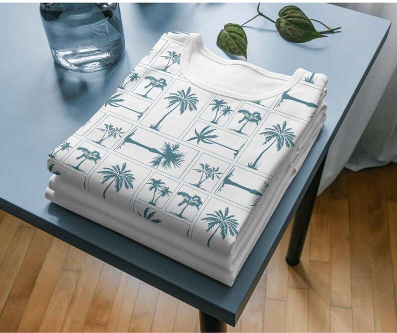 Boxed Palm Tree Seamless Pattern, Digital Download: Tropical, Palm ...