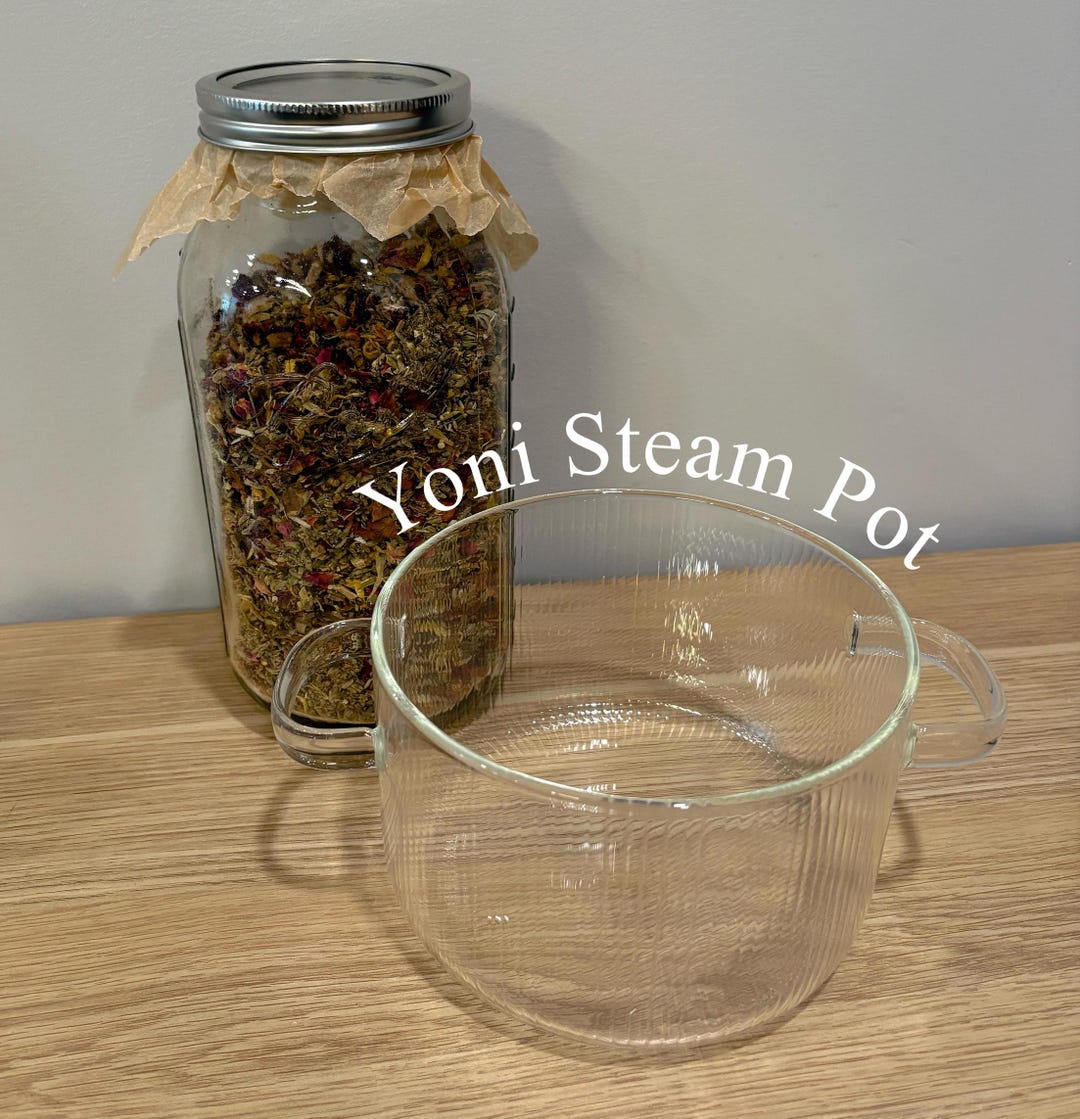Glass Yoni Steam Pot – 54oz Heat-safe Glass Bowl With Lid | Herbal ...