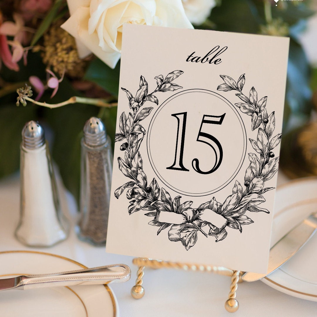 Wedding Amour Table Numbers, Printable Wedding Table Numbers, Printable ...