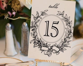 Wedding Amour Table Numbers, Printable Wedding Table Numbers, Printable ...