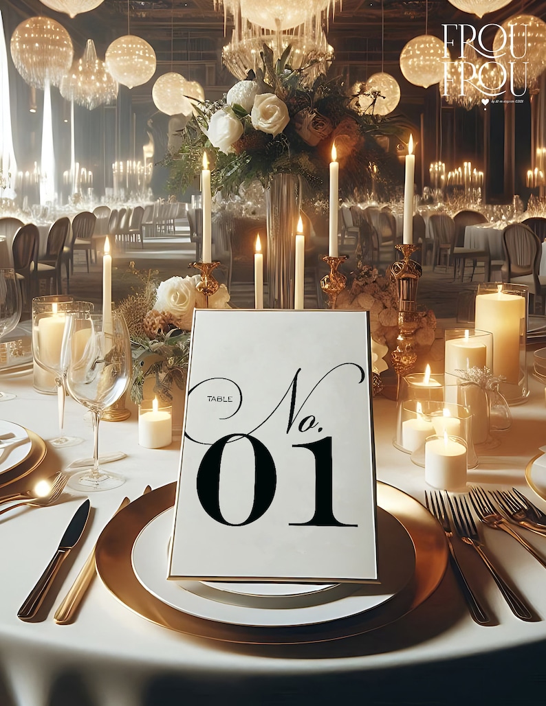 Classy Table Numbers, Printable Wedding Table Numbers, Printable Table ...
