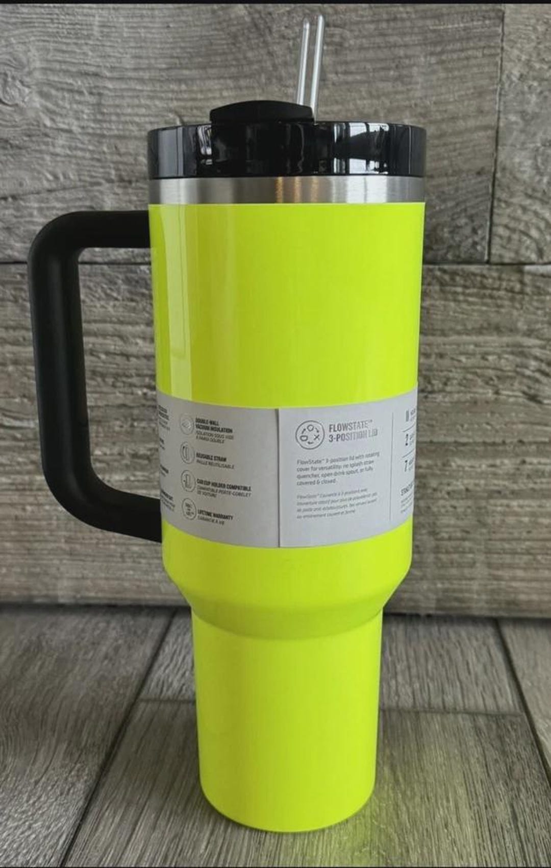 NEW NEON YELLOW Stanley Cup 40oz Quencher H2.0 Flowstate Tumbler - Etsy
