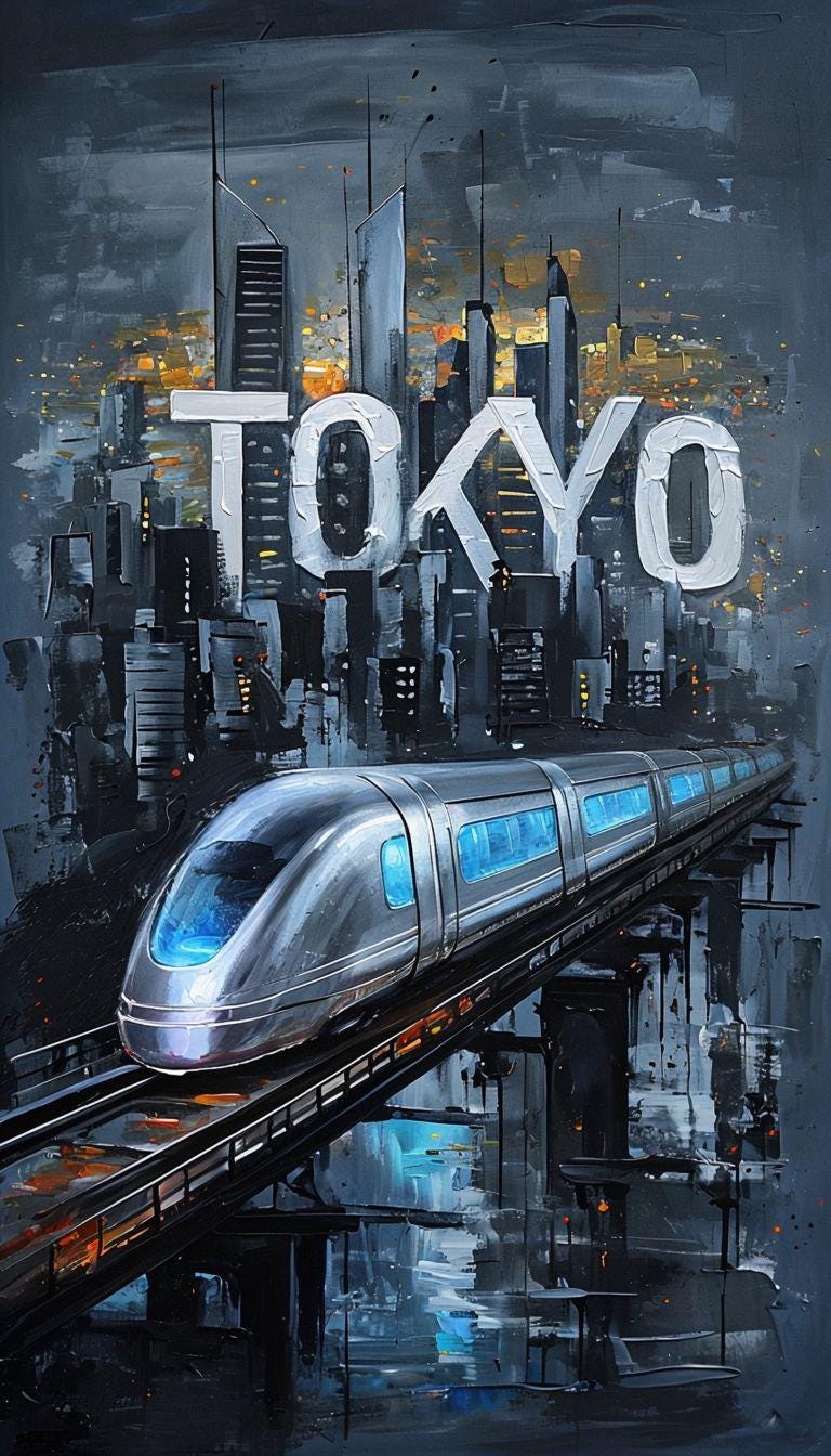 Printable Digital Poster for Tokyo Lovers. Tokyo Cityscape With ...