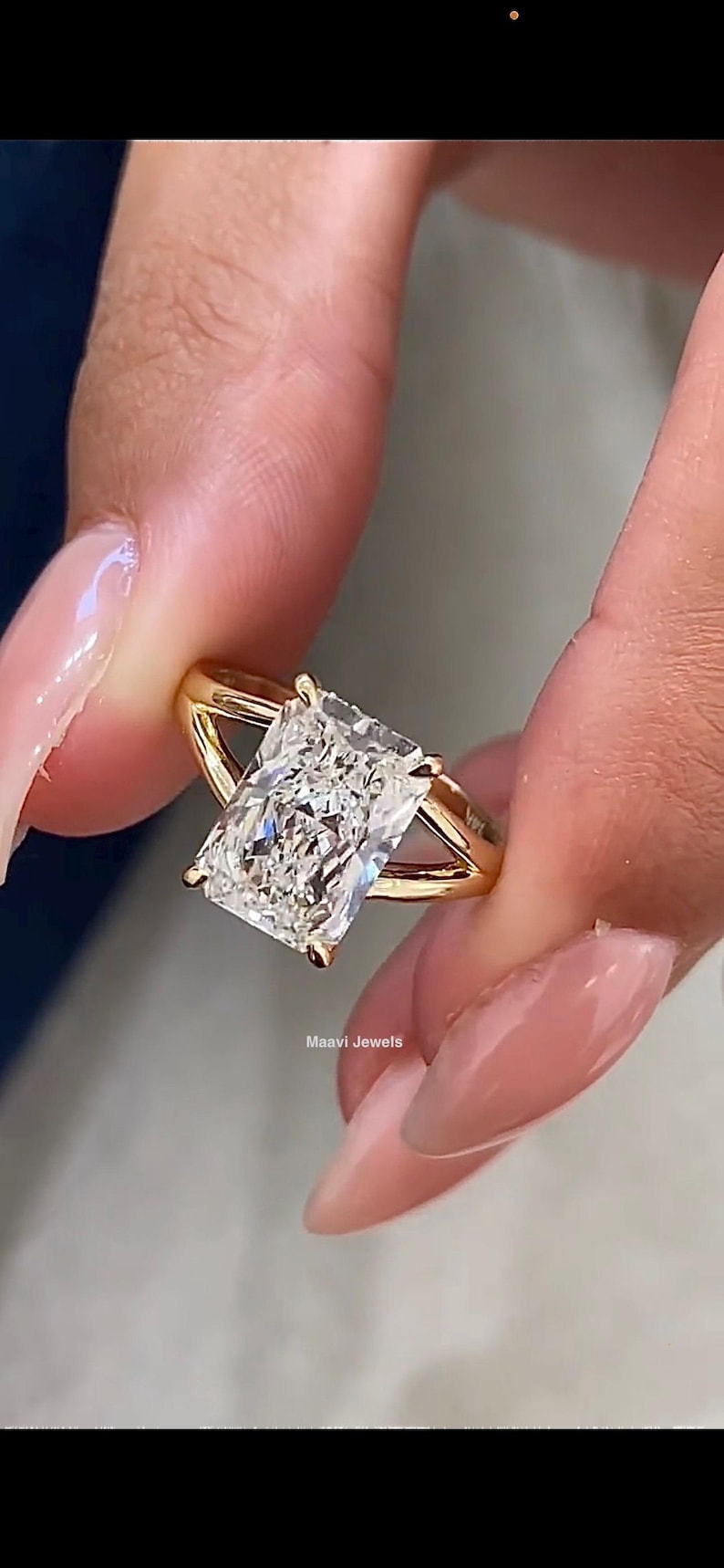 Radiant Cut Lab Grown Diamond Solitaire Engagement Ring, 2.00ct Radiant ...