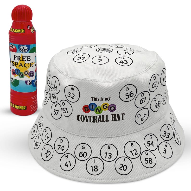 Bingo Bucket Hat: Customizable Cotton Coverall Hat With Dauber - Etsy