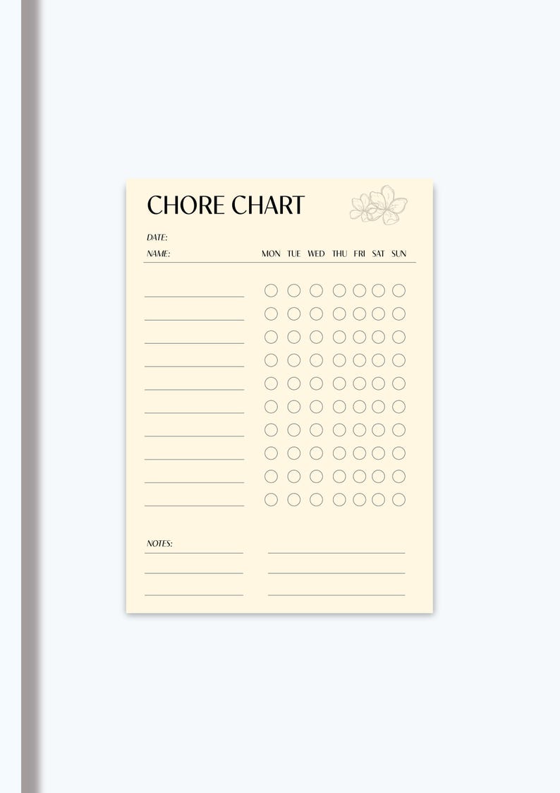 Printable Chore Chart for Kids | Minimalist Weekly Chore Schedule ...