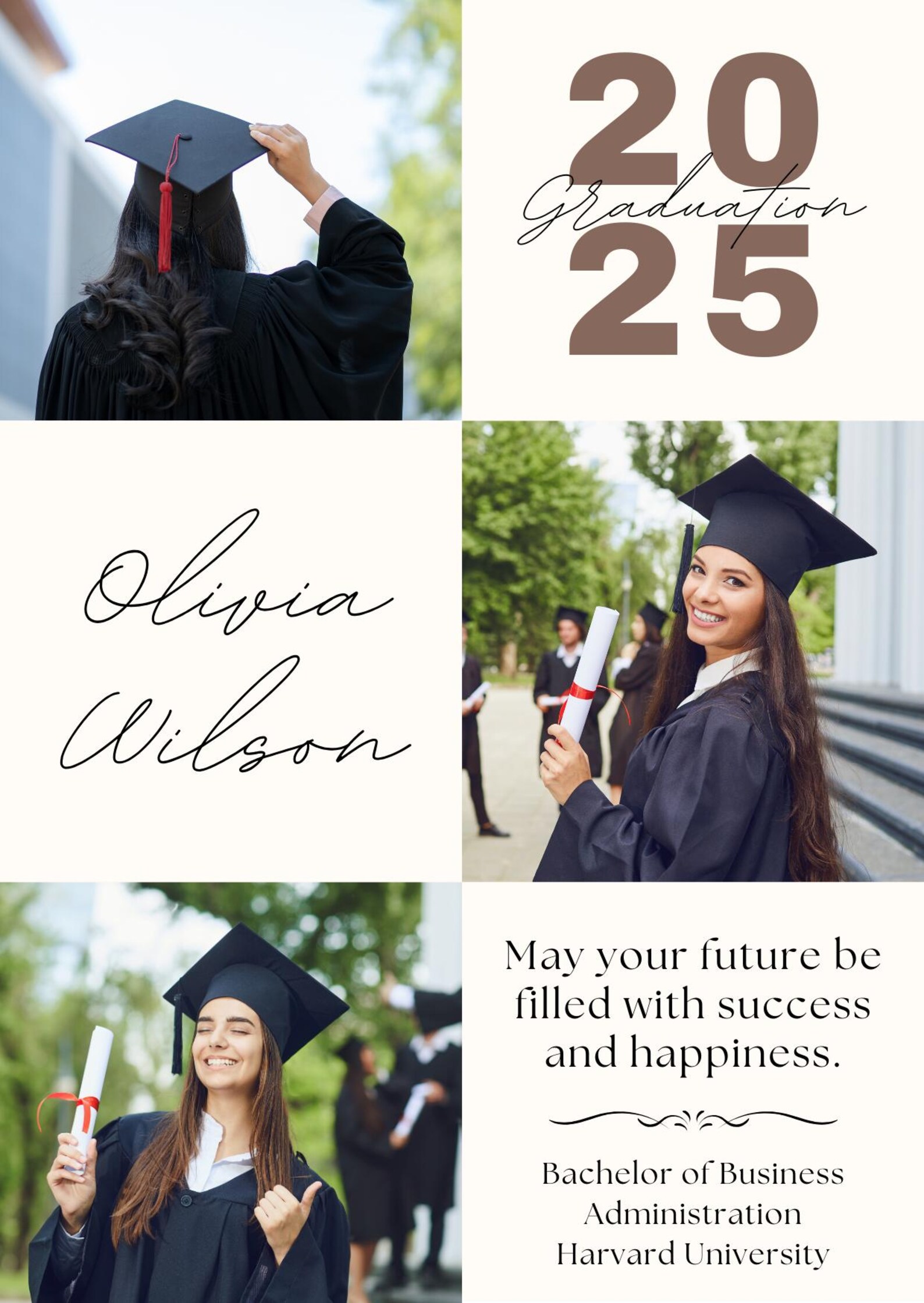 Graduation Invite Template, Modern Design, High School Graduation ...
